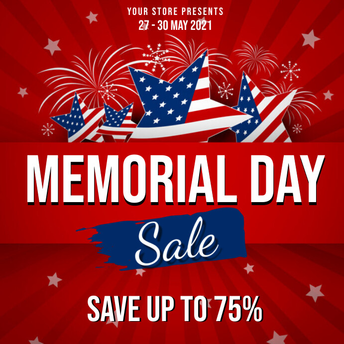 MEMORIAL DAY RETAIL SALE EVENT TEMPLATE | PosterMyWall