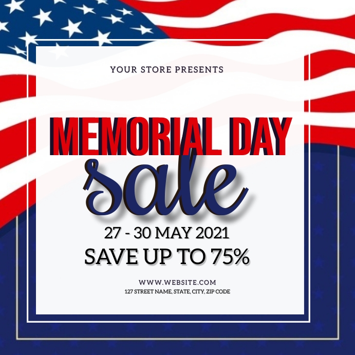 MEMORIAL DAY RETAIL SALE EVENT TEMPLATE | PosterMyWall