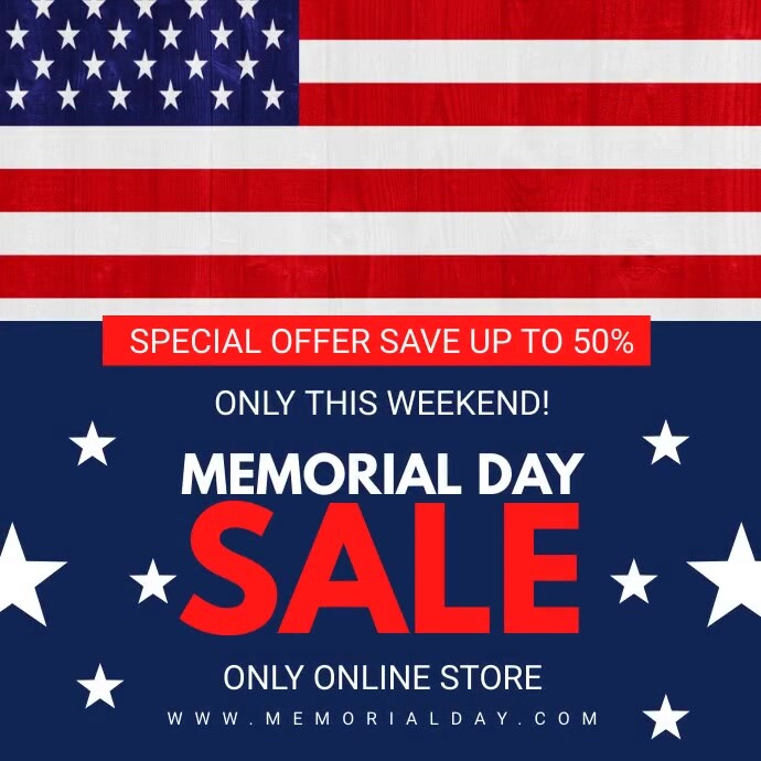 Memorial Day Sale Online Video Ad Template | PosterMyWall