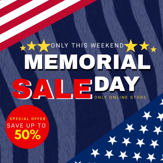 Memorial Day Sale Online Video Ad Template | PosterMyWall