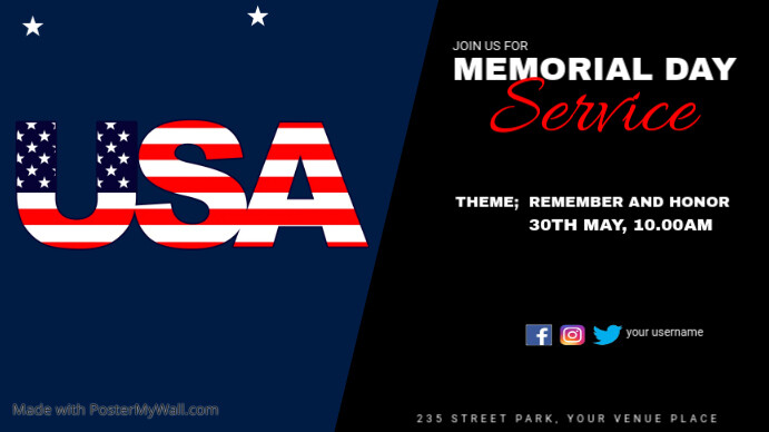 Copy of Memorial Day Service | PosterMyWall