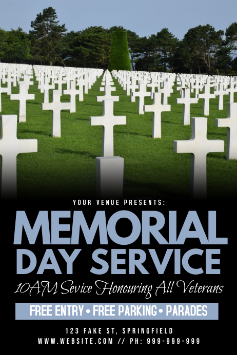Copy of Memorial Day Service Poster | PosterMyWall