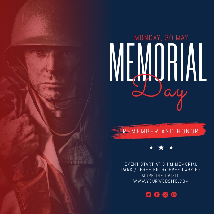 Memorial Day Social Media Post Design Template | PosterMyWall