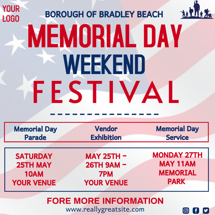 Memorial day weekend festival template. | PosterMyWall