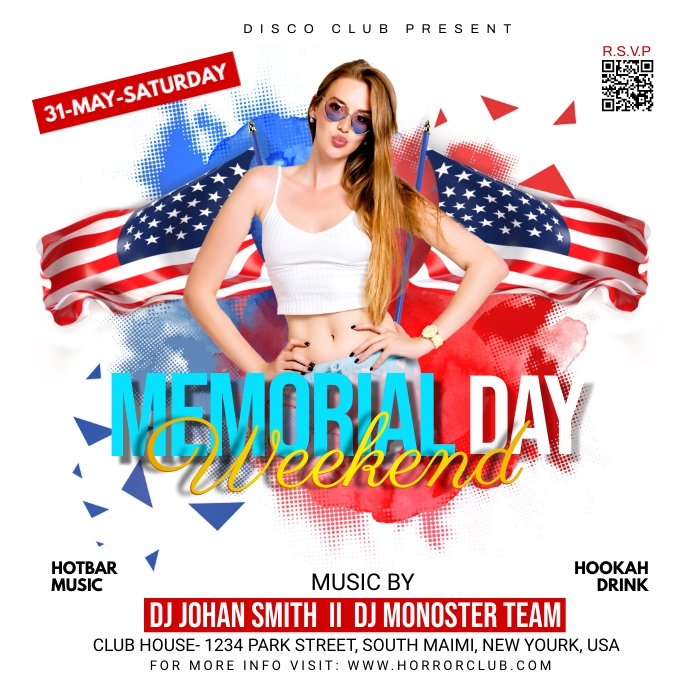 Memorial Day Weekend Party Flyer Template | PosterMyWall