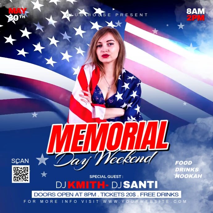 Modèle Memorial Day Weekend Party Instagram Post | PosterMyWall
