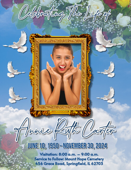 Copy of Memorial Flyer, Funeral Flyer, In Loving Memory, Rest In Peace Flyer , Funeral Memorial ...