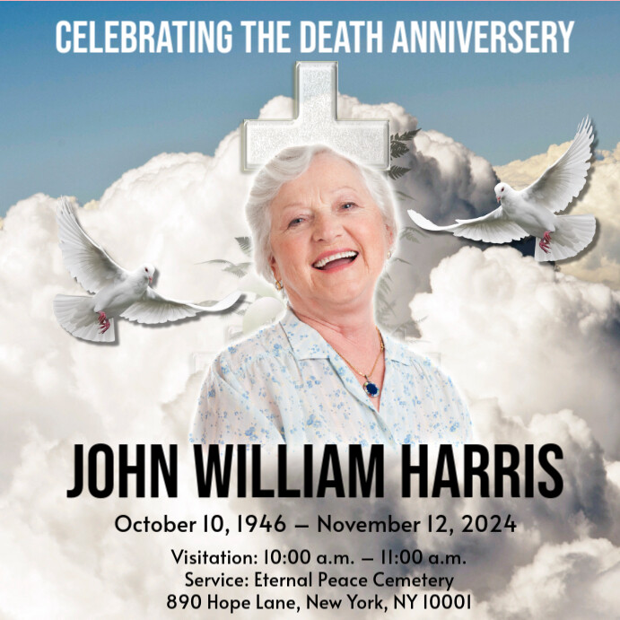 Memorial Flyer, Funeral Flyer, In Loving Memory, Rest In Peace Flyer ...