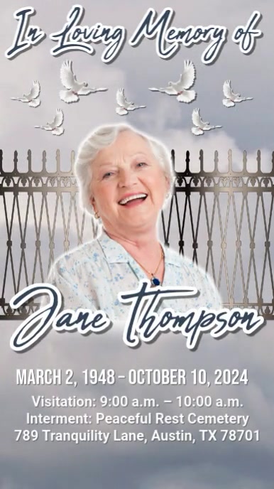 Memorial Flyer, Funeral Flyer, In Loving Memory, Rest In Peace Flyer ...