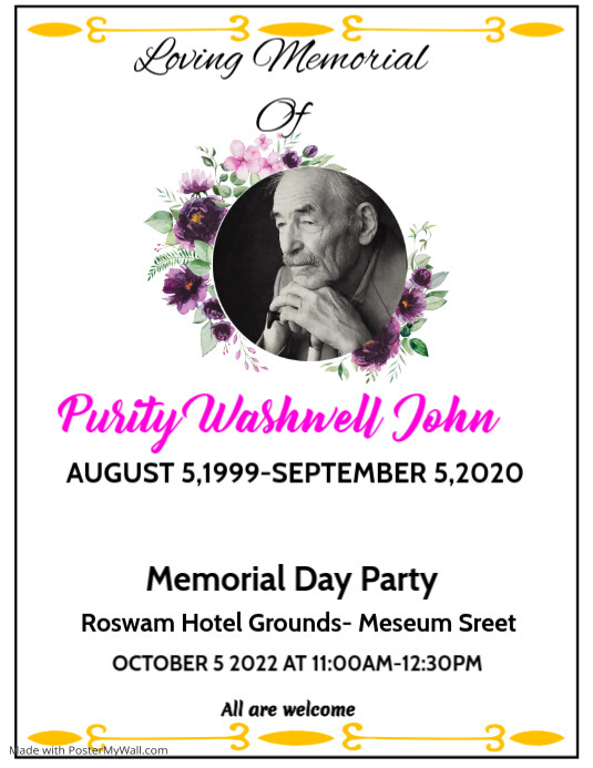 memorial flyer template | PosterMyWall