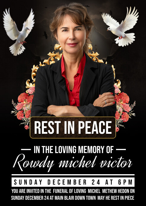 Memorial Funeral Announcement Template | PosterMyWall