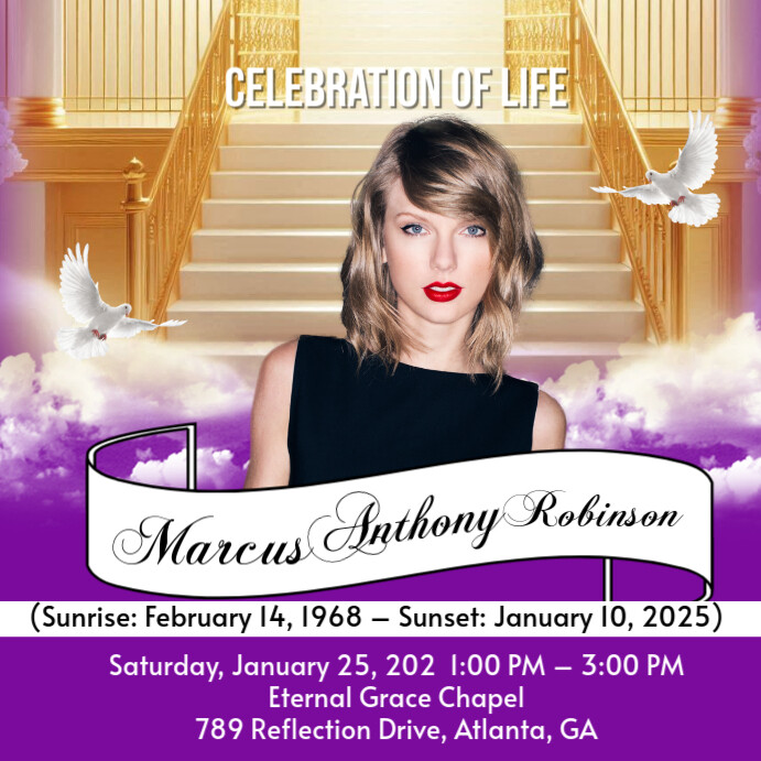 Memorial Funeral Announcement Flyer, Funeral Template | PosterMyWall