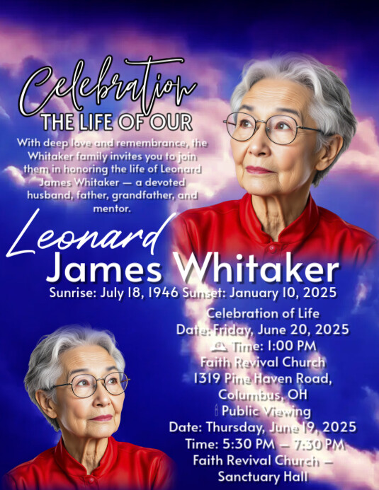 Memorial Funeral Announcement Flyer, Funeral Template | PosterMyWall