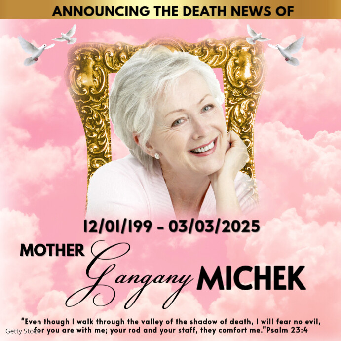 Memorial Funeral Announcement Flyer Template | PosterMyWall