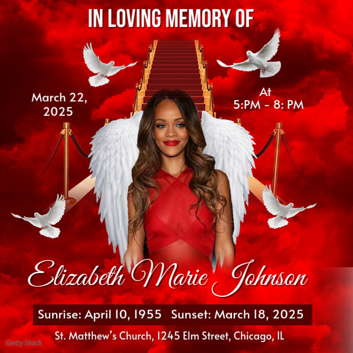 Memorial Funeral Announcement Flyer Template | PosterMyWall