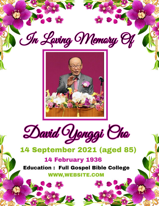 Memorial Funeral Announcement Flyer Template | PosterMyWall