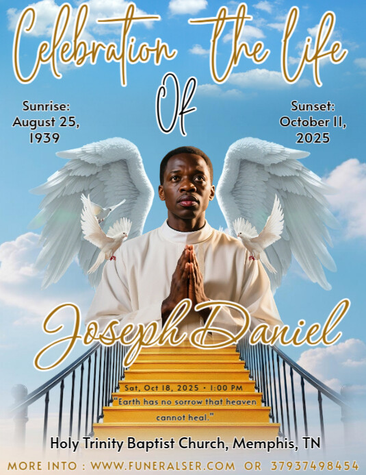 Memorial Funeral Announcement Flyer Template | PosterMyWall
