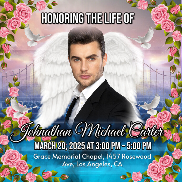Memorial Funeral Announcement Flyer Template | PosterMyWall