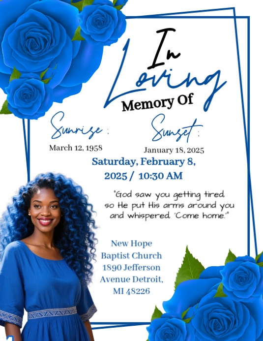 Memorial funeral flyer Template | PosterMyWall