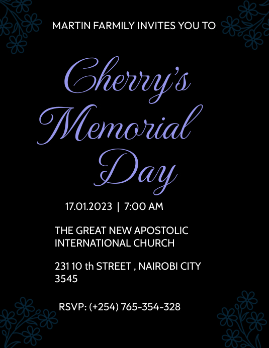 Memorial invitation card Template | PosterMyWall