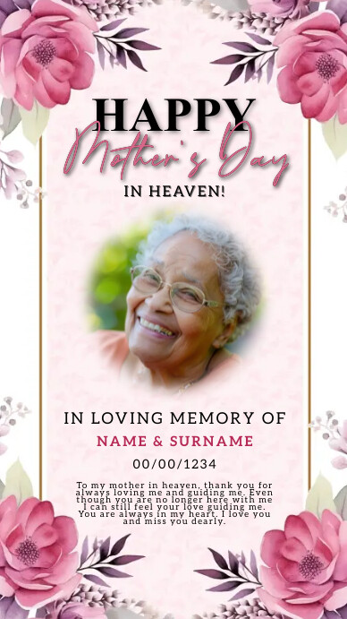 Copy of Memorial mother's day message template | PosterMyWall