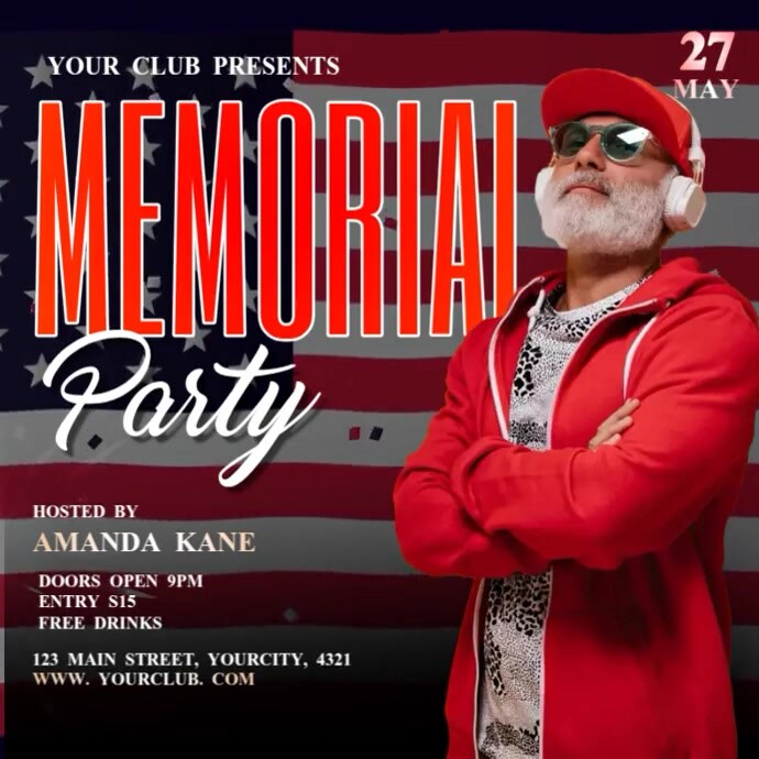 Plantilla de Memorial Party Ads | PosterMyWall