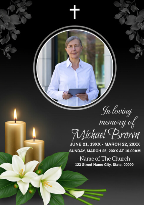 Memorial Service Flyer Design Template | PosterMyWall
