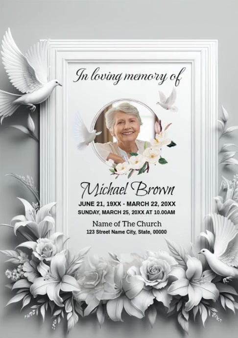 Memorial Service Flyer Design Template | PosterMyWall