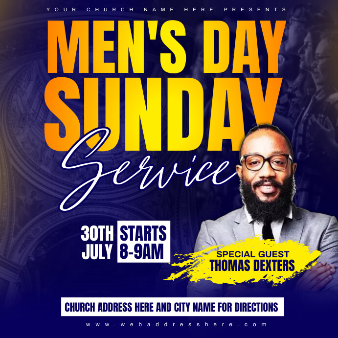 Copy of men's day Sunday service | PosterMyWall