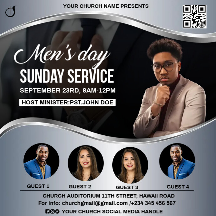 Copy of men's day sunday service | PosterMyWall