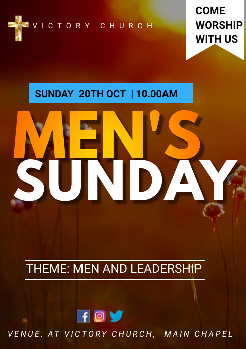 Copy of men's sunday flyer template design | PosterMyWall