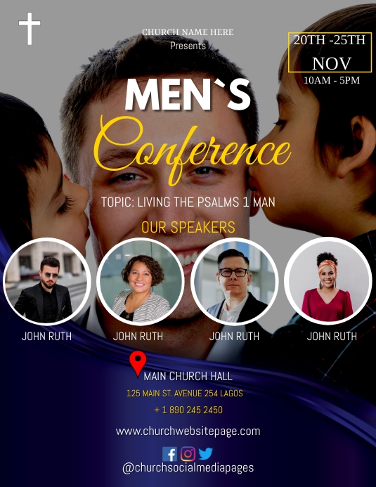 men`s conference poster Template | PosterMyWall