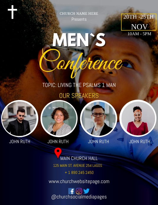 men`s conference poster Template | PosterMyWall