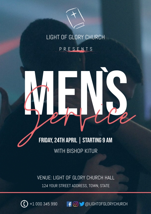 MEN`S SERVICE POSTER Template | PosterMyWall