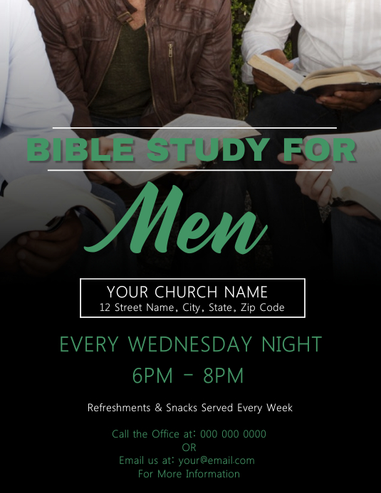 Men's Bible Study Church Template | PosterMyWall
