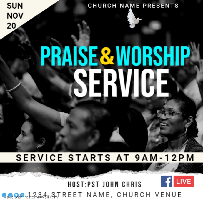 men's church service Template | PosterMyWall