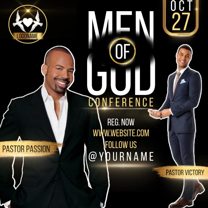 MEN'S CONFERENCE CHURCH EVENT DESIGN TEMPLATE | PosterMyWall