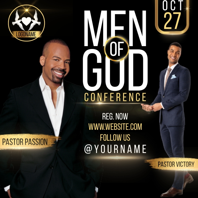 MEN'S CONFERENCE CHURCH EVENT DESIGN TEMPLATE | PosterMyWall