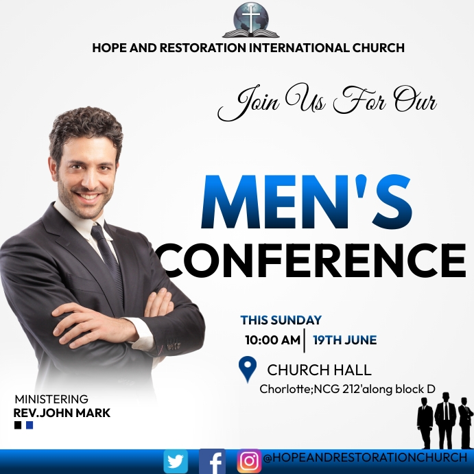 men's conference Template | PosterMyWall