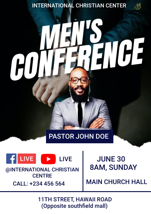 men's conference Template | PosterMyWall