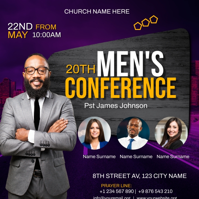 men's conference Template | PosterMyWall