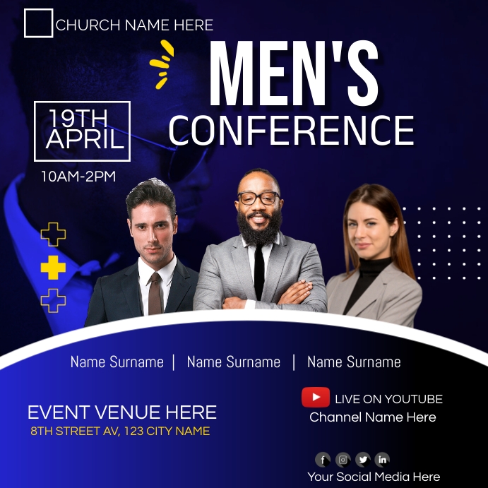 men's conference Template | PosterMyWall