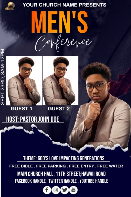 men's conference Template | PosterMyWall