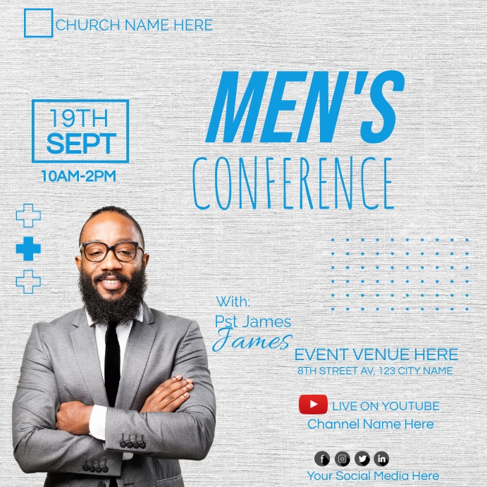 men's conference Template | PosterMyWall