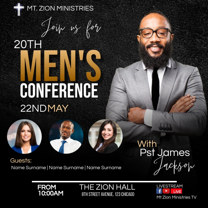 men's conference Template | PosterMyWall