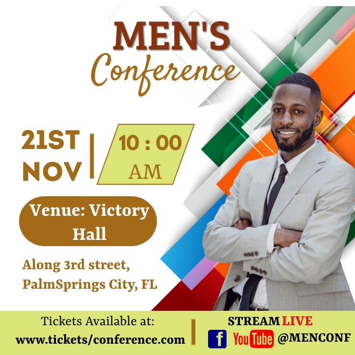 Copy of men's conference | PosterMyWall