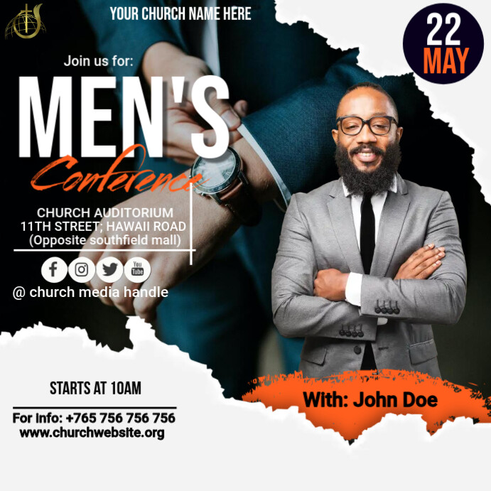 men's conference Template | PosterMyWall