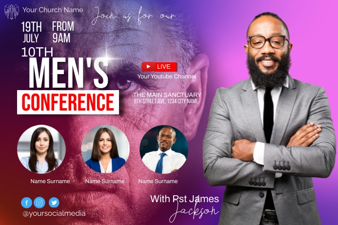 men's conference Template | PosterMyWall