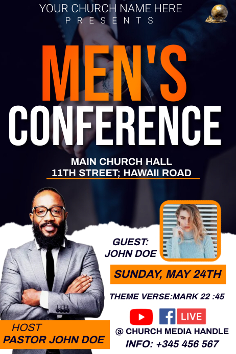 men's conference Template | PosterMyWall