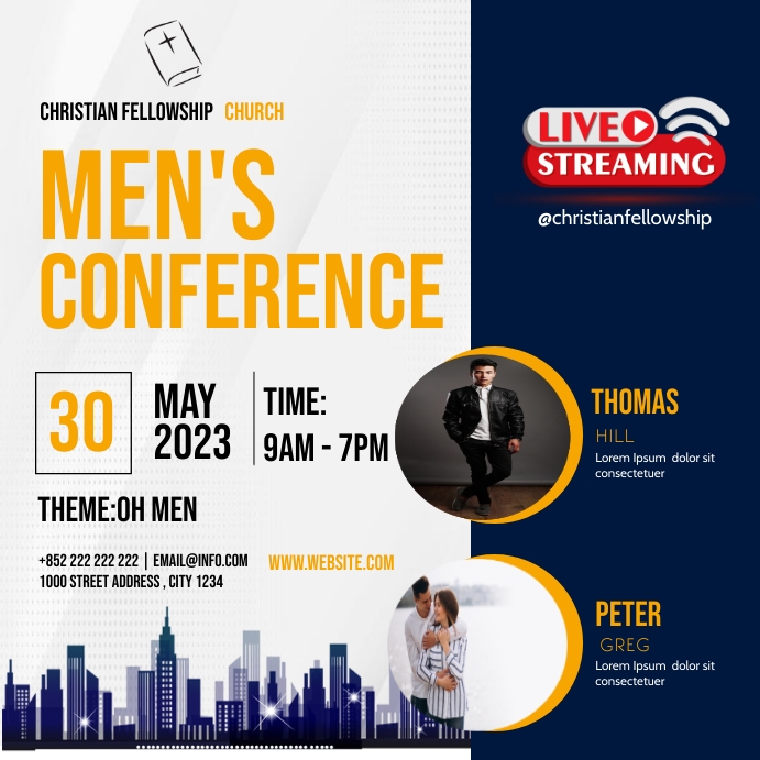 MEN'S CONFERENCE Template | PosterMyWall